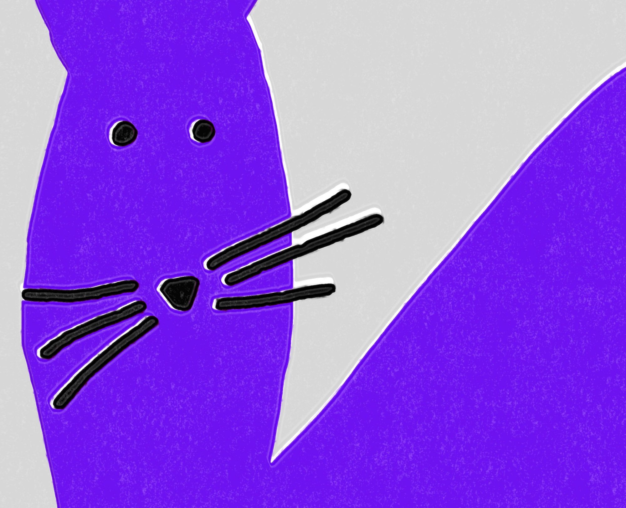 Chunky Cat Poster Cat Wall Art Fat Cat Wall Decor Purple Cat - Etsy