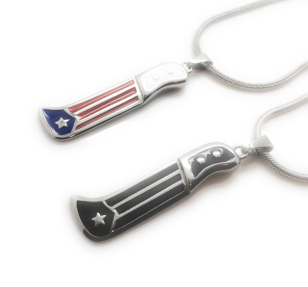 Puerto Rican Machete Pendant With Snake Chain - Etsy