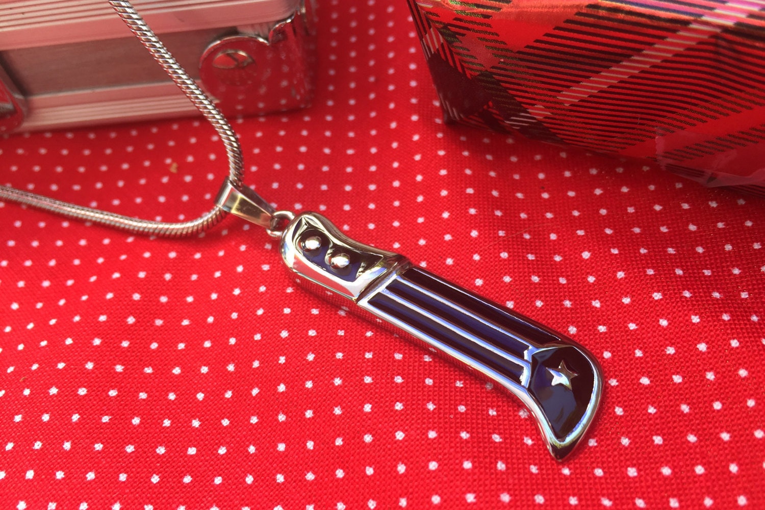 Puerto Rican Machete Pendant With Snake Chain - Etsy