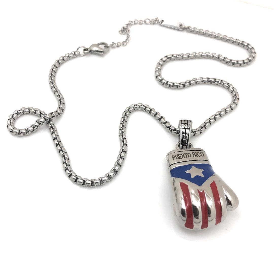 Boricua (small) Red & Blue Boxing Glove Chain Set - Etsy