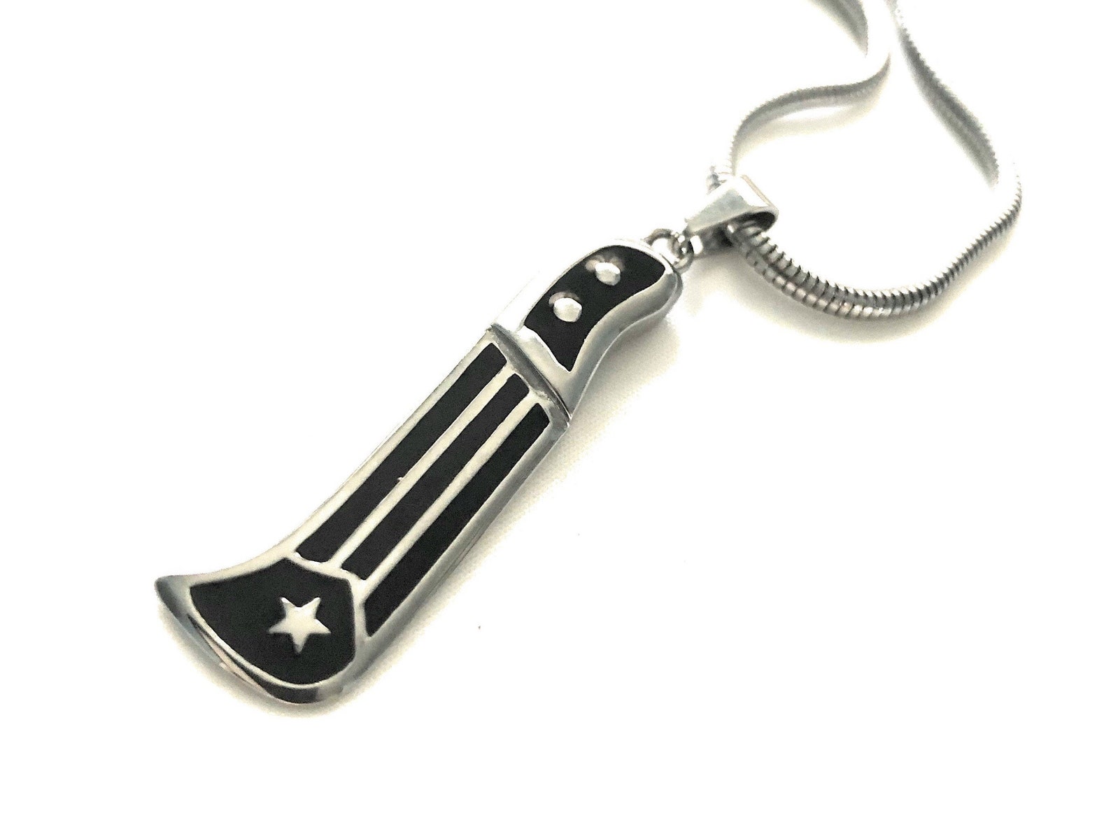 Puerto Rican Machete Pendant With Snake Chain - Etsy
