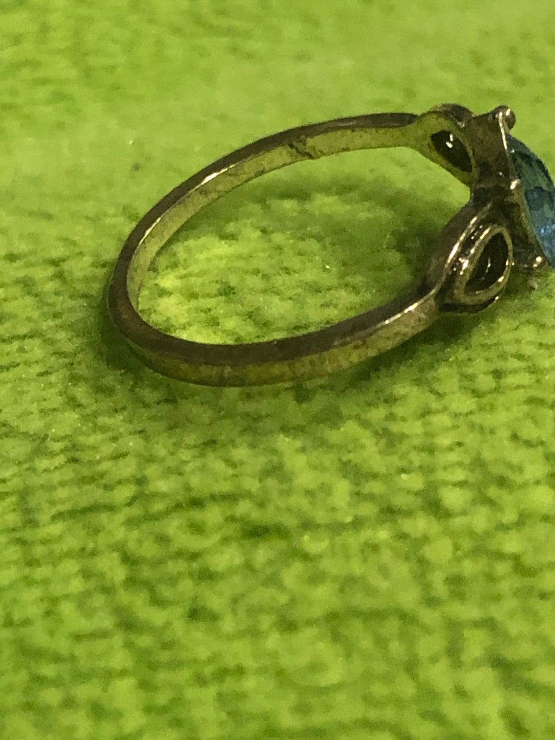 Light Blue Diamond Silver Ring - Etsy