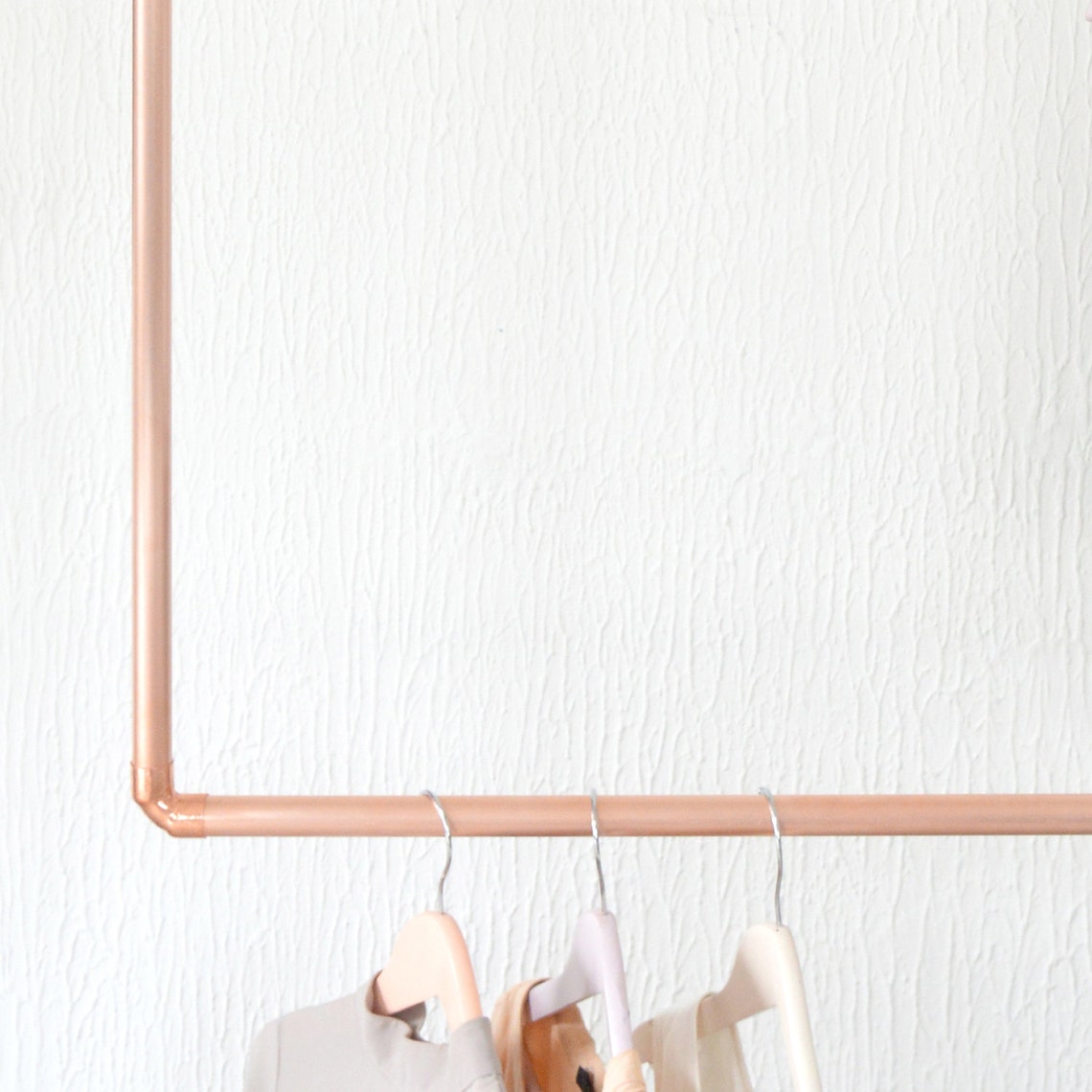 Copper Pipe Ceiling Hanging Clothing Rail Display / Clothes Storage ...
