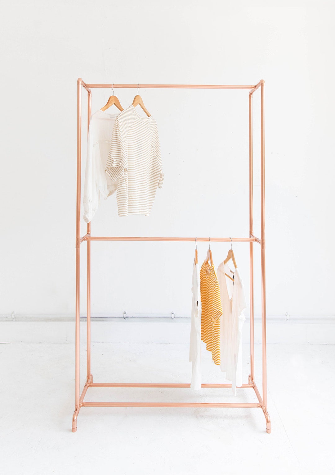 Double Copper Pipe Clothing Rail / Clothes Storage / Garment Rack - Etsy