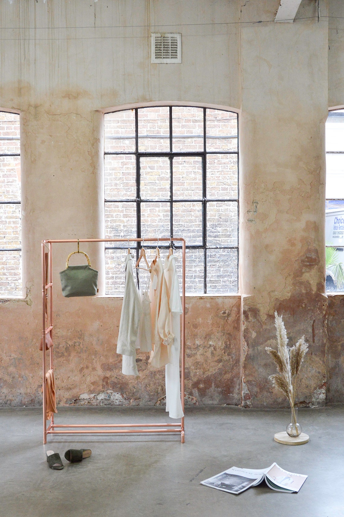 Copper Pipe Clothing Rail / Garment Rack / Clothes Storage | Etsy UK