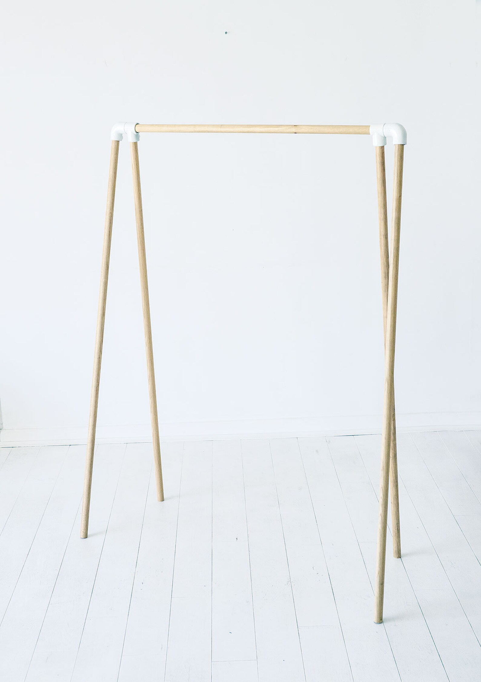 A Frame Solid Oak Clothing Rail With off White Detailing / - Etsy
