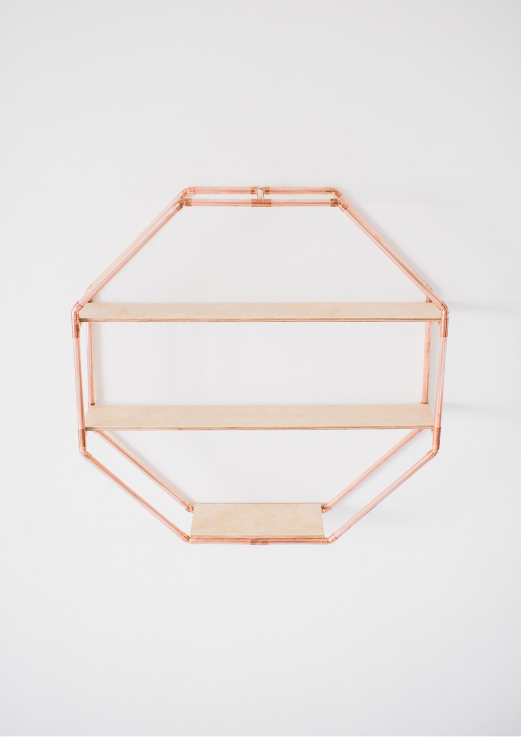 Copper Pipe Octagon Statement Shelf Wall Hanging Storage - Etsy