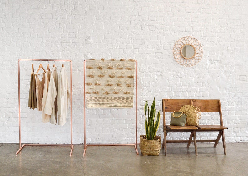 Minimal Copper Pipe Clothing Rail / Garment Rack / Clothes - Etsy