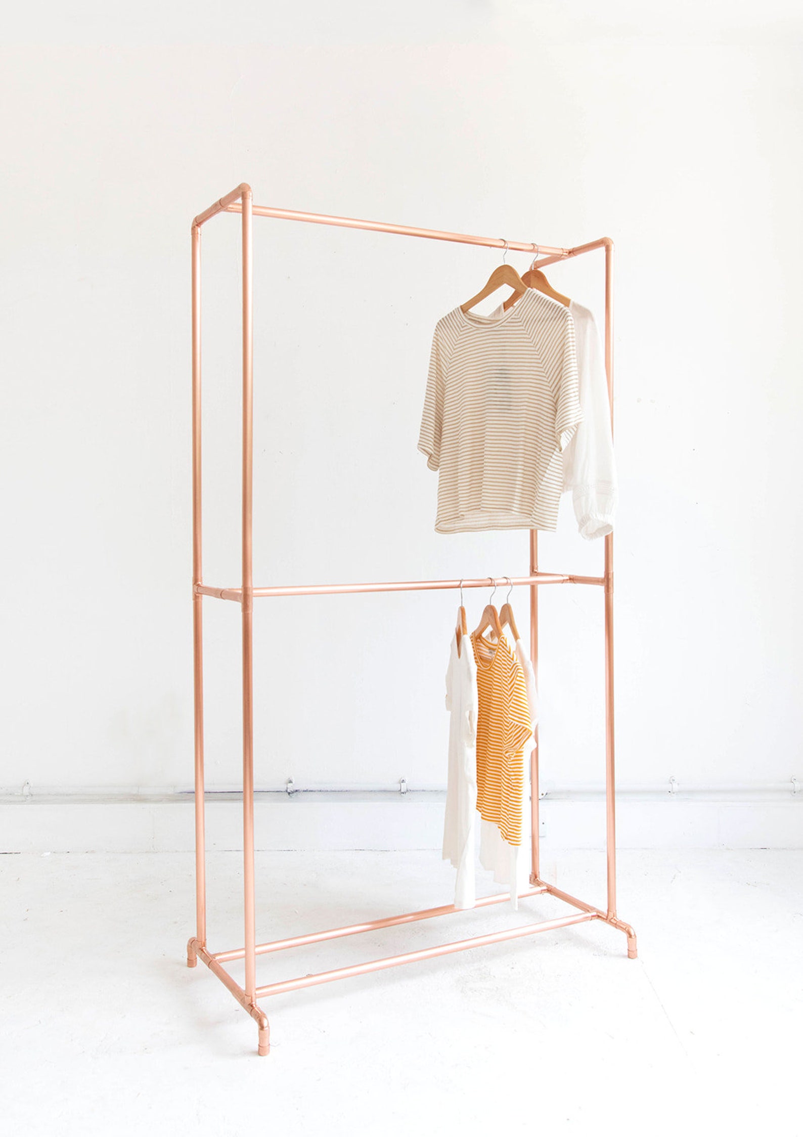 Double Copper Pipe Clothing Rail / Clothes Storage / Garment Rack - Etsy