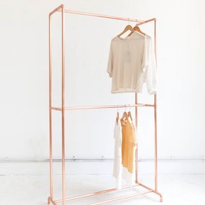 Double Copper Pipe Clothing Rail / Clothes Storage / Garment Rack - Etsy