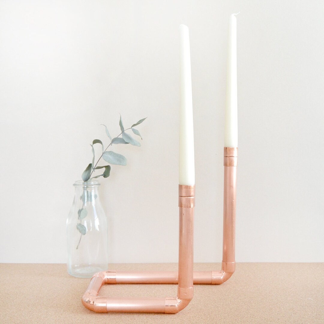 Copper Pipe Centrepiece Candle Holder - Etsy