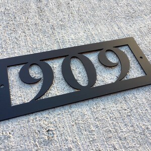 Horizontal House Number | Metal Address Sign | Custom Metal | Modern ...