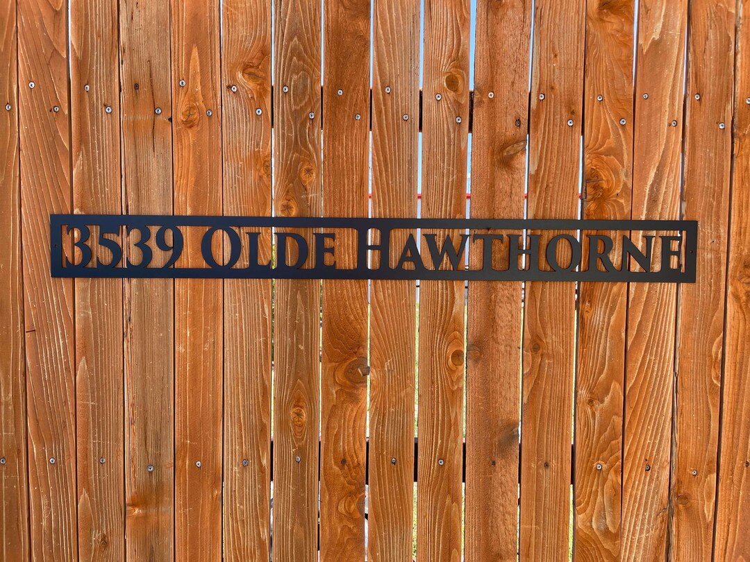 Custom Address Marker Metal Sign | Modern House Number | Last Name ...