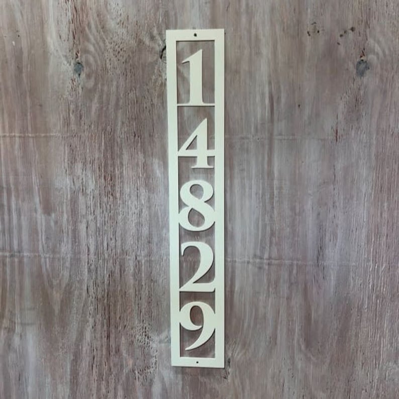 Vertical House Numbers Metal Address Sign Custom Metal | Etsy