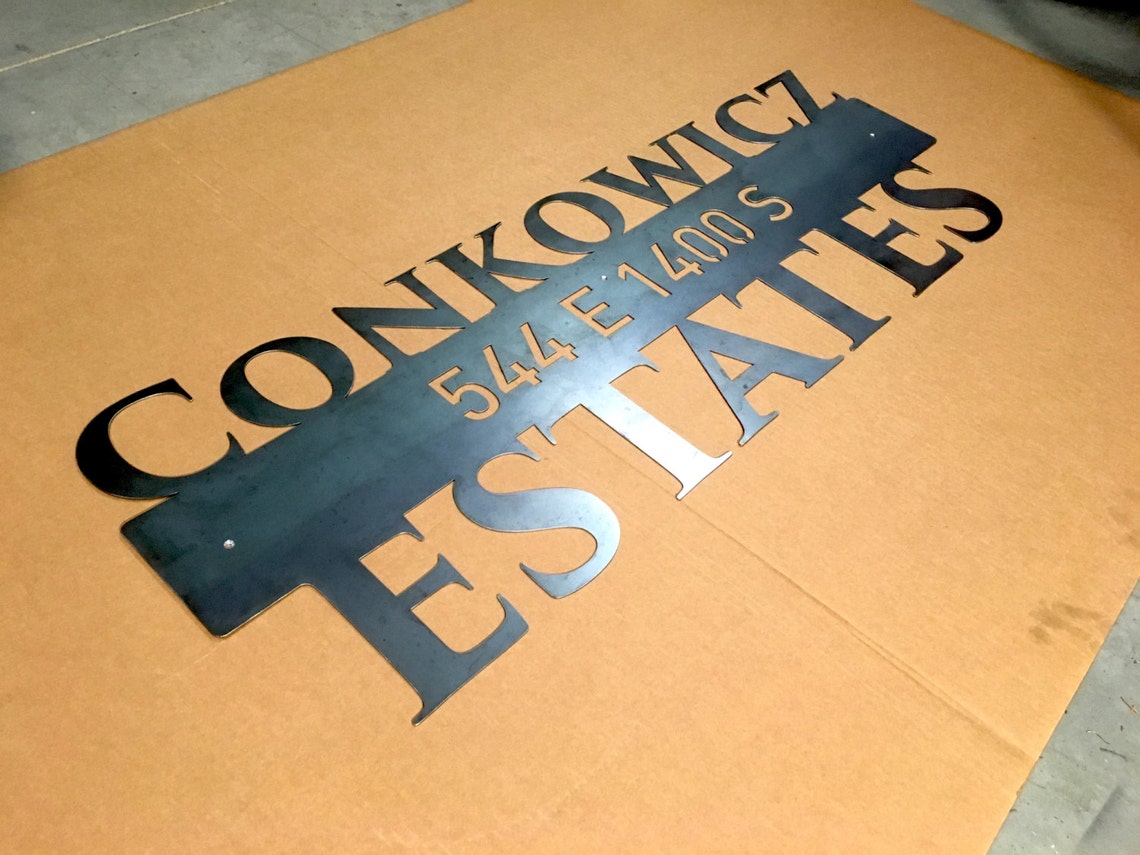 Large Custom Address Marker Metal Sign Modern House Number | Etsy