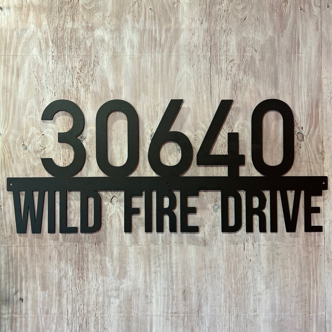 Custom Address Marker Metal Sign | Modern House Number | Last Name ...