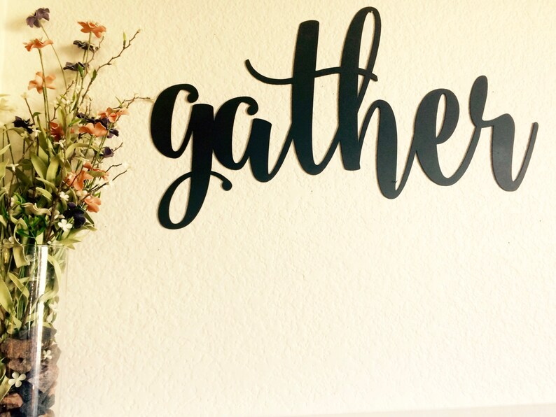 Gather Metal Lettering Steel Wall Art Sign Script | Etsy