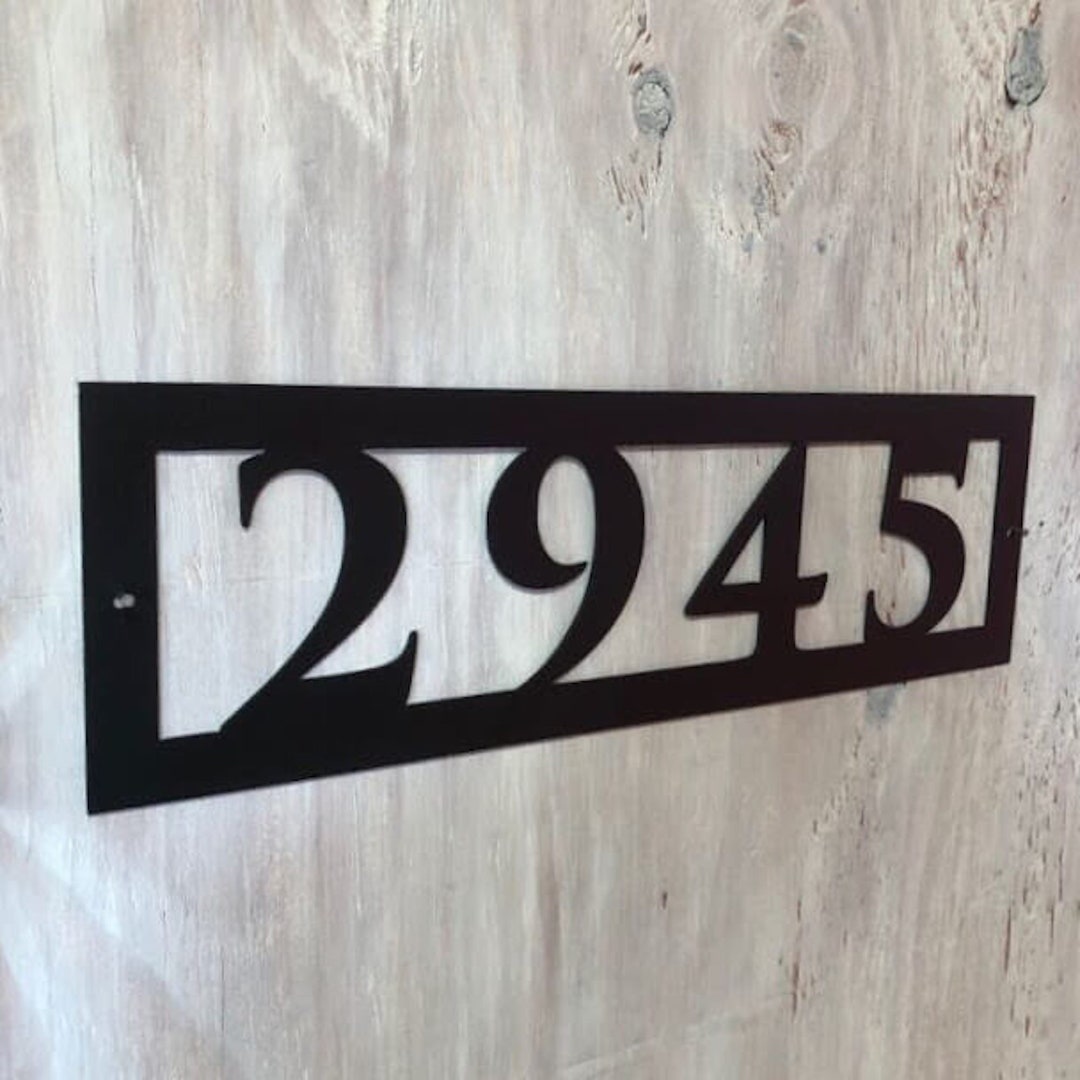 Horizontal House Number | Metal Address Sign | Custom Metal | Modern ...