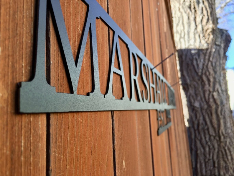 Custom Metal Name Sign - Metal Wedding Gift | Personalized | Last Name ...