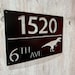 T-rex Address Marker | Custom Metal Sign | House Number | Street Name ...