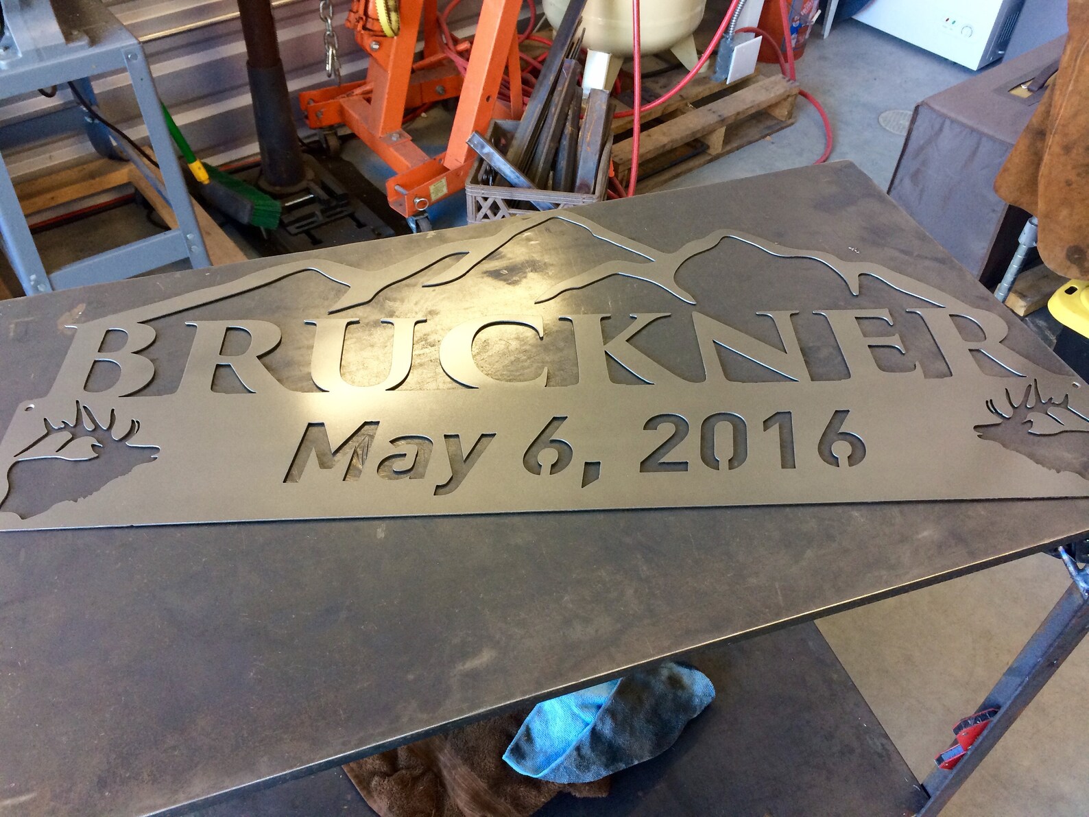 Custom Metal Sign Last Name Elk Ranch Estate | Etsy