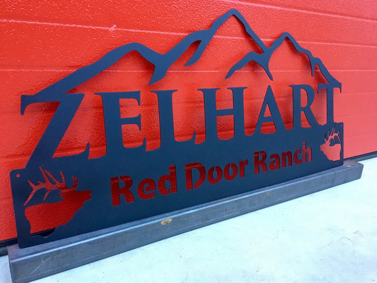 Custom Metal Sign Last Name Elk Ranch Estate | Etsy