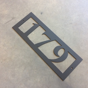 Horizontal House Number | Metal Address Sign | Custom Metal | Modern ...