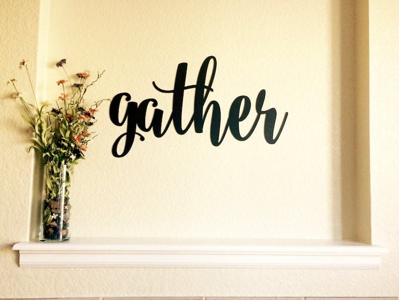 Gather Metal Lettering Steel Wall Art Sign Script - Etsy
