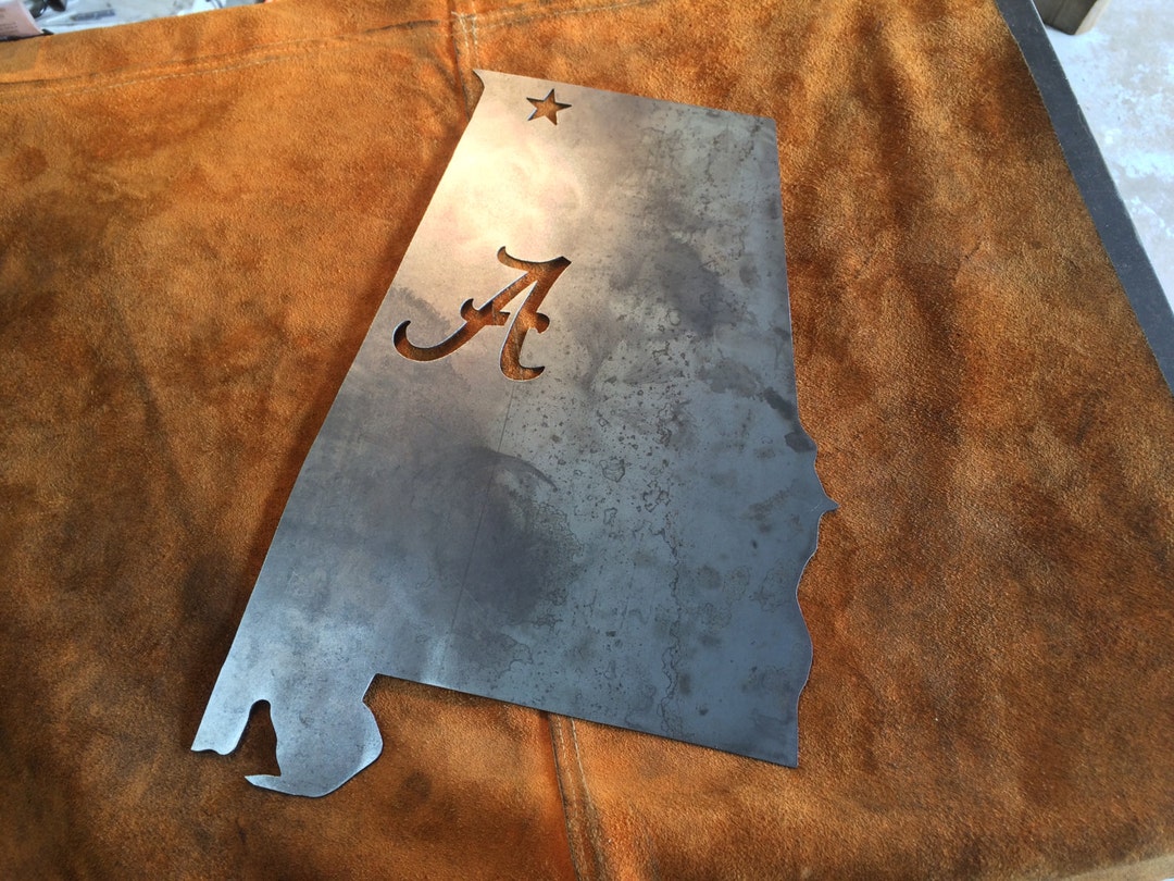Alabama With Bama Script A | Heart of Dixie| Custom Metal Sign | Metal ...