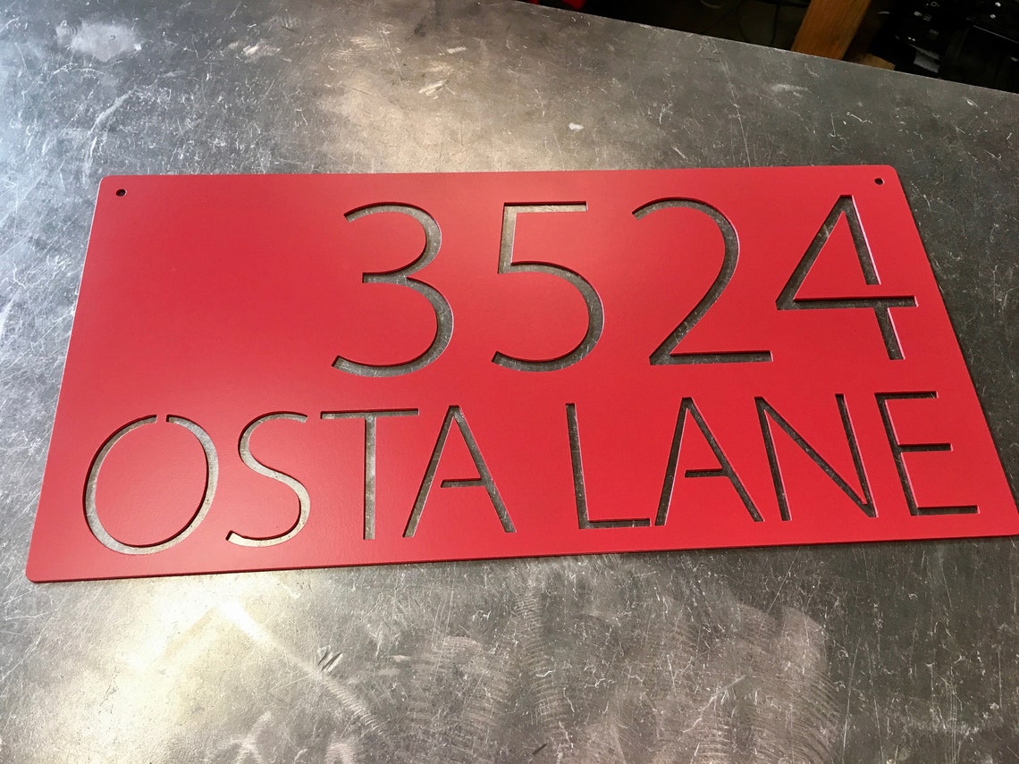Custom Metal Sign Address Number Marker Simple House - Etsy