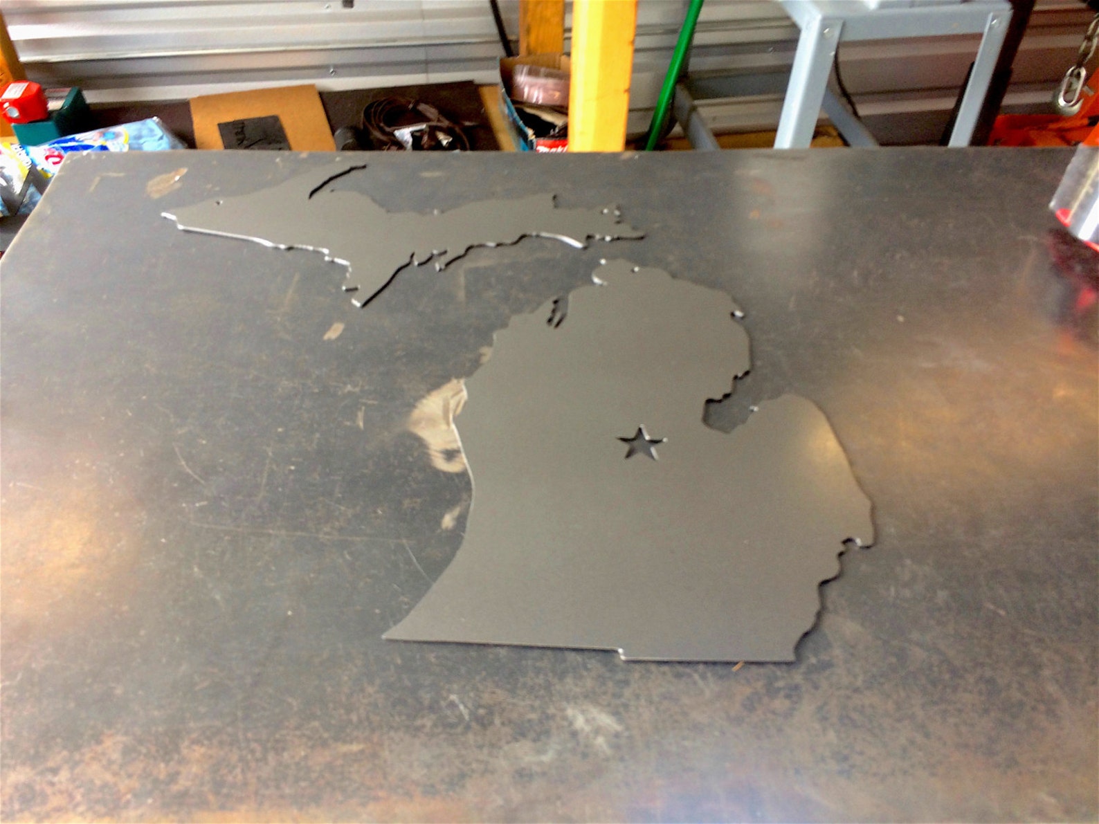 Michigan With Star Custom Metal Sign Metal Wall Art Home - Etsy