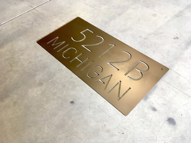 Custom Metal Sign Address Number Marker Simple House | Etsy