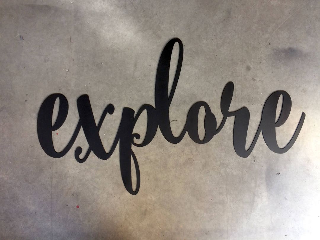 Explore- Metal Lettering | Steel Wall Art | Cursive Text | Personalized ...