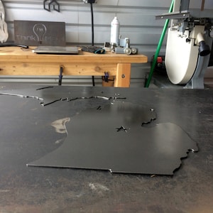 Michigan With Star Custom Metal Sign Metal Wall Art Home - Etsy