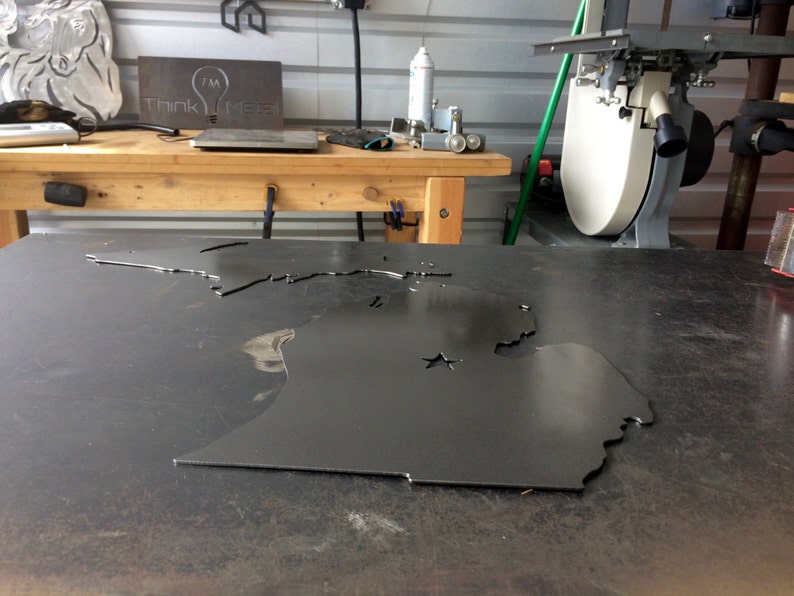 Michigan With Star Custom Metal Sign Metal Wall Art Home - Etsy