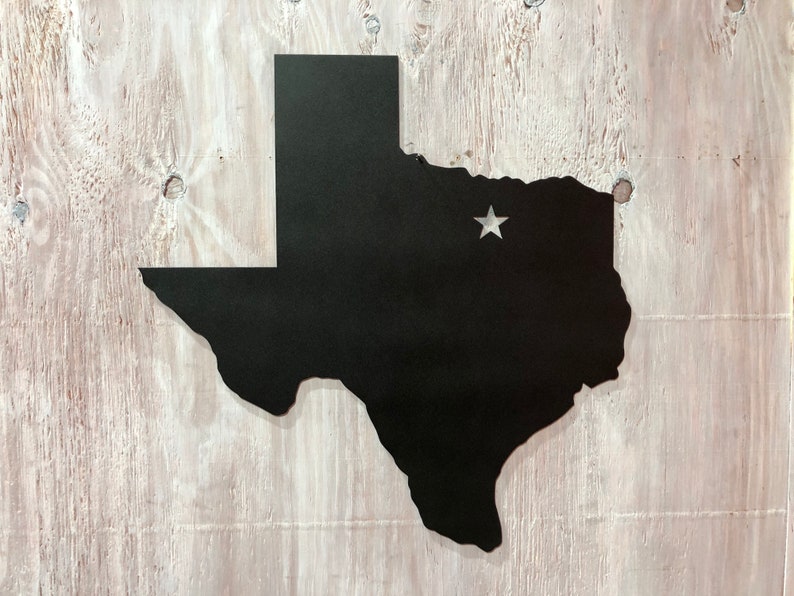 Texas With Star Custom Metal Sign Metal Wall Art Home | Etsy