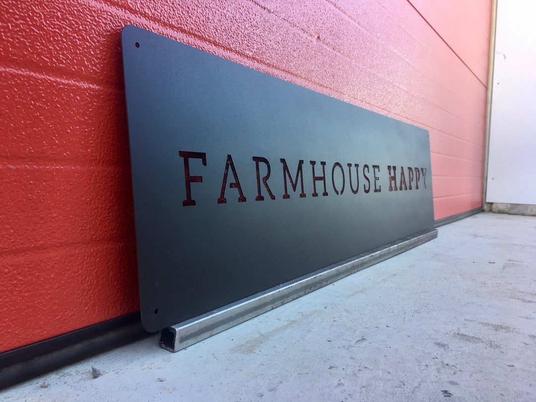 Farmhouse Happy | Metal Wall Art | House Decor | Farm Rustic Home Decor ...