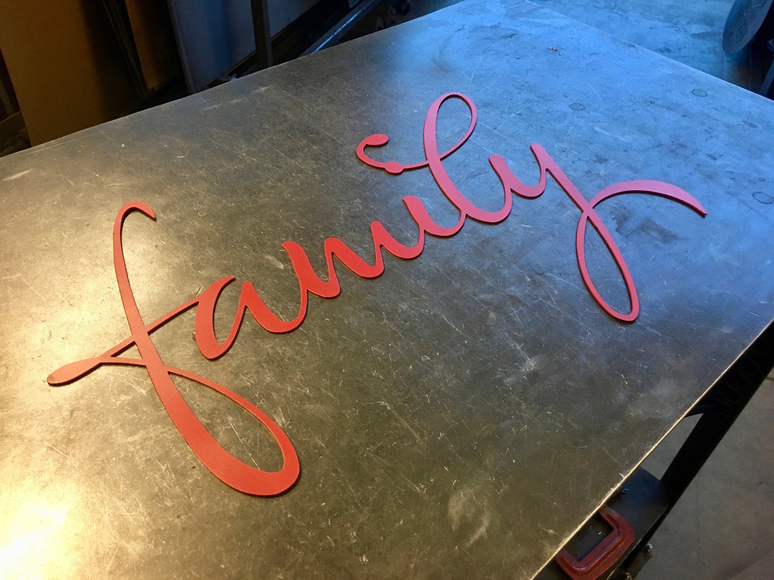 Artistic Family Metal Lettering Wall Art Sign Cursive - Etsy