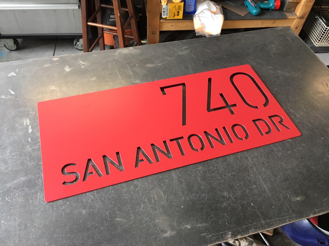 Custom Metal Sign Address Number Marker Simple House - Etsy