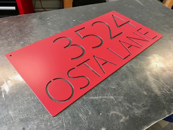 Custom Metal Sign Address Number Marker Simple House - Etsy