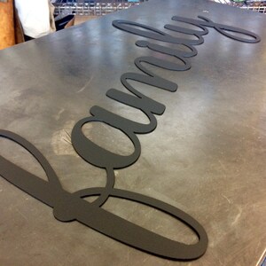Family - Metal Lettering | Wall Art | Sign | Cursive Text | Steel Home ...
