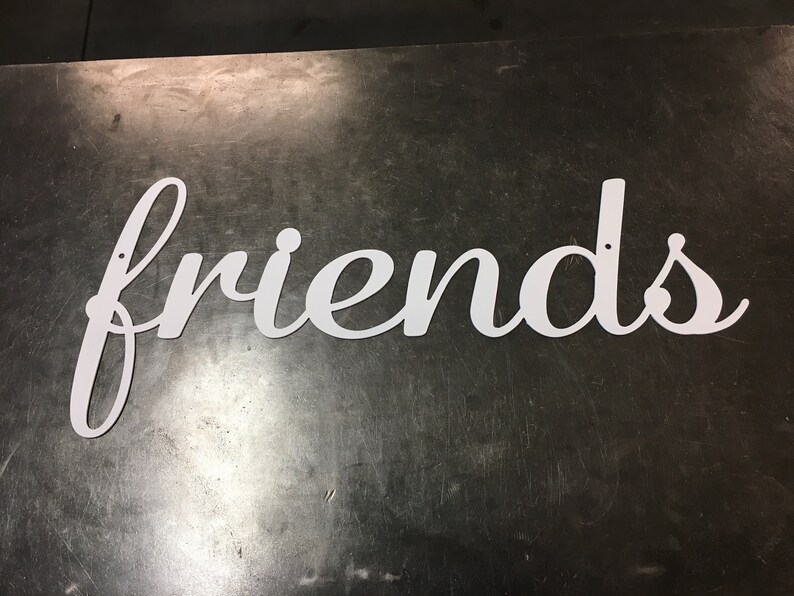Friends Metal Lettering Steel Wall Art Cursive Text | Etsy