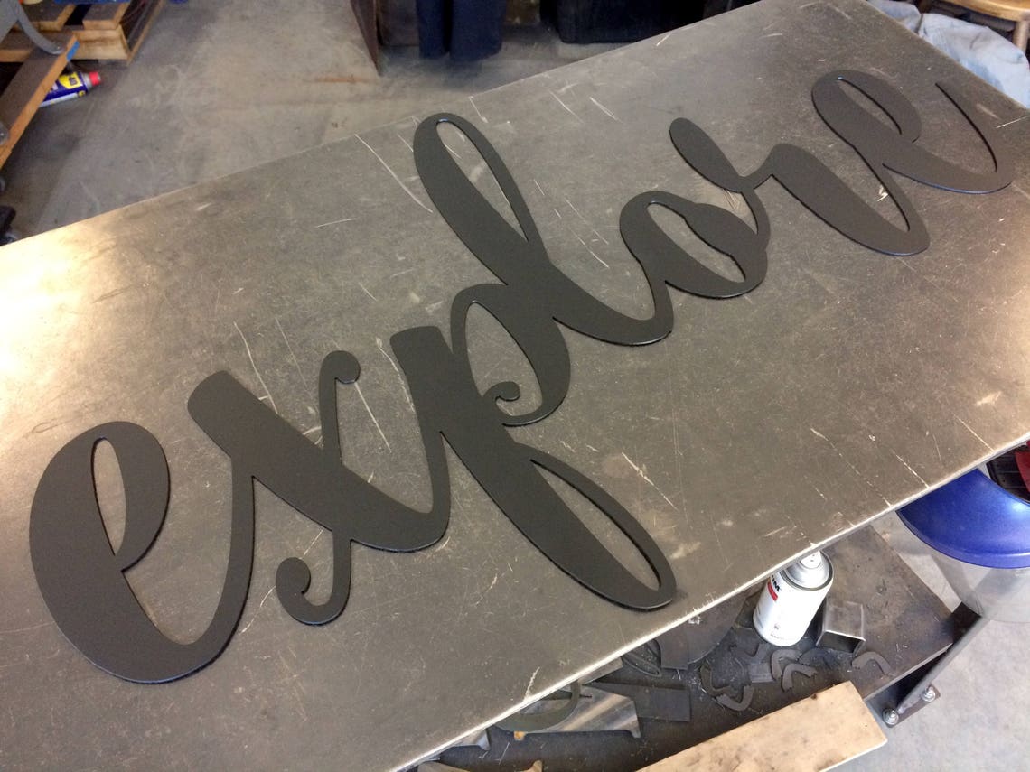 Explore Metal Lettering Steel Wall Art Cursive Text | Etsy