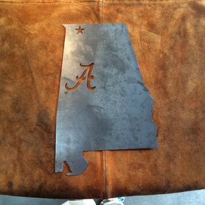 Alabama With Bama Script A | Heart of Dixie| Custom Metal Sign | Metal ...