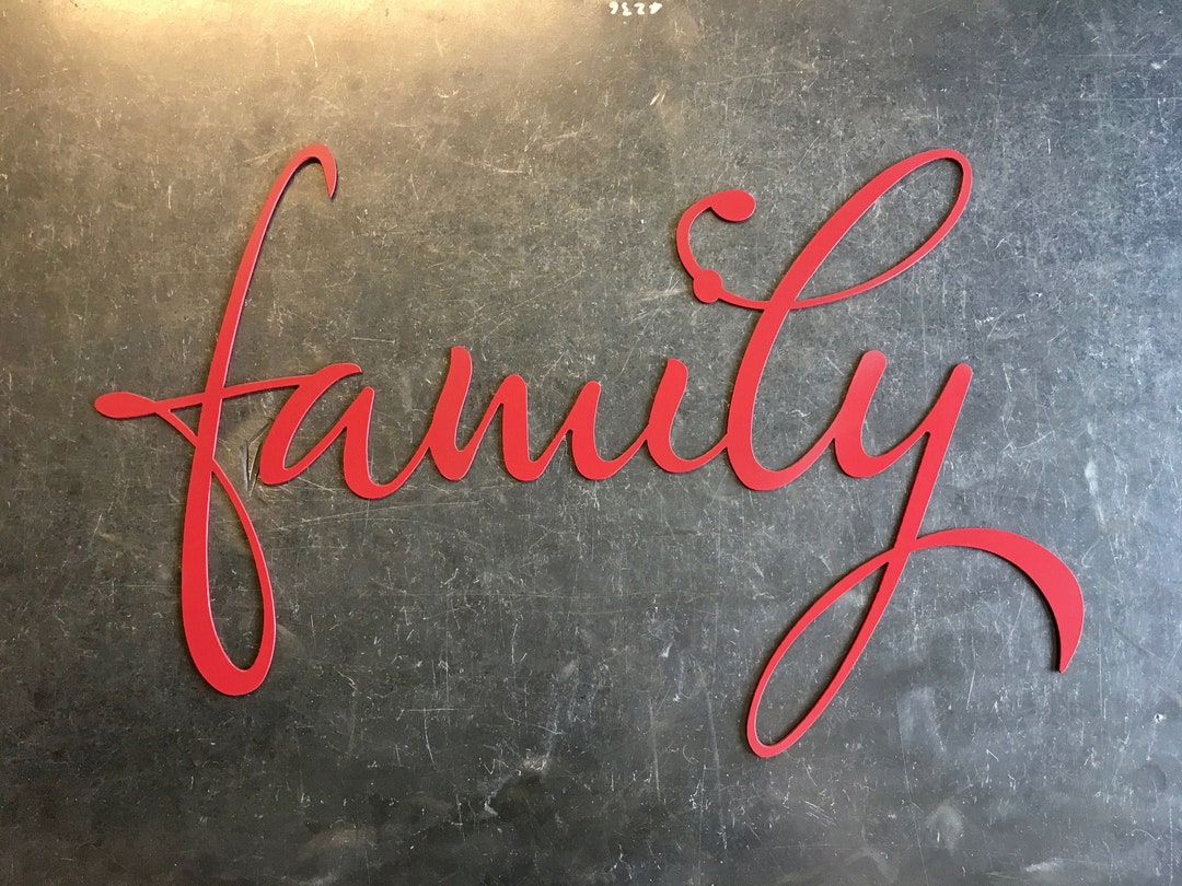 Artistic Family - Metal Lettering | Wall Art | Sign | Cursive Text ...