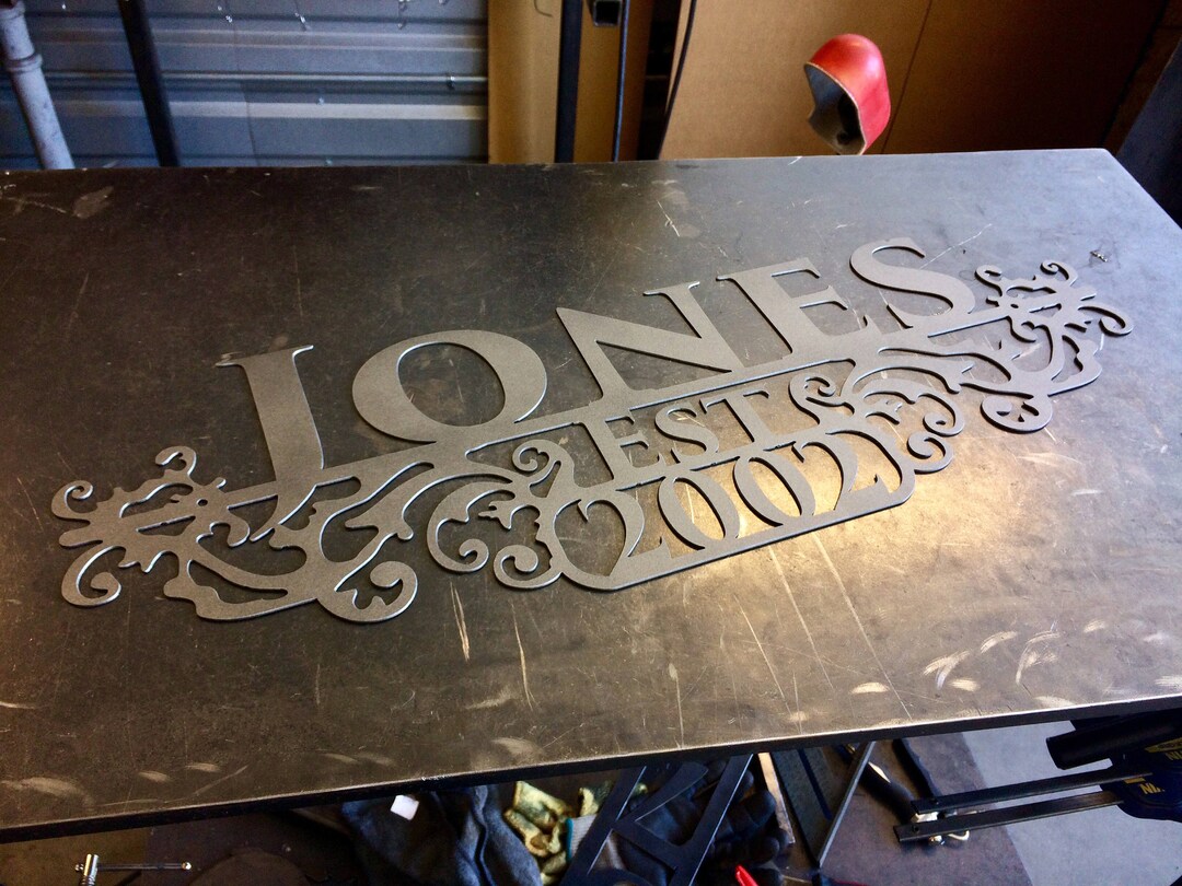 36 Inch Custom Metal Sign - Last Name | Wall Art | Established Year ...