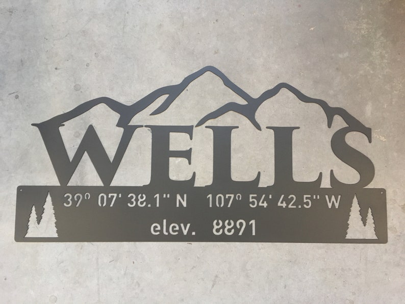 Custom Metal Sign Last Name Pine Trees Ranch Outdoors - Etsy