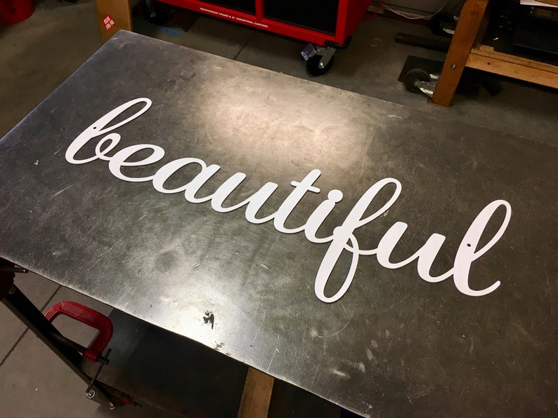 Beautiful Metal Lettering Wall Art Sign Cursive Text | Etsy