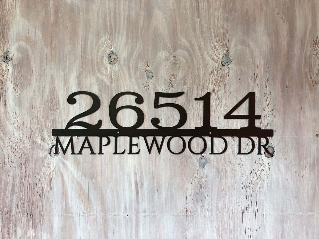 Custom Address Marker Metal Sign | Simple House Number | Last Name ...