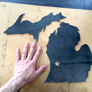 Michigan With Star Custom Metal Sign Metal Wall Art Home - Etsy
